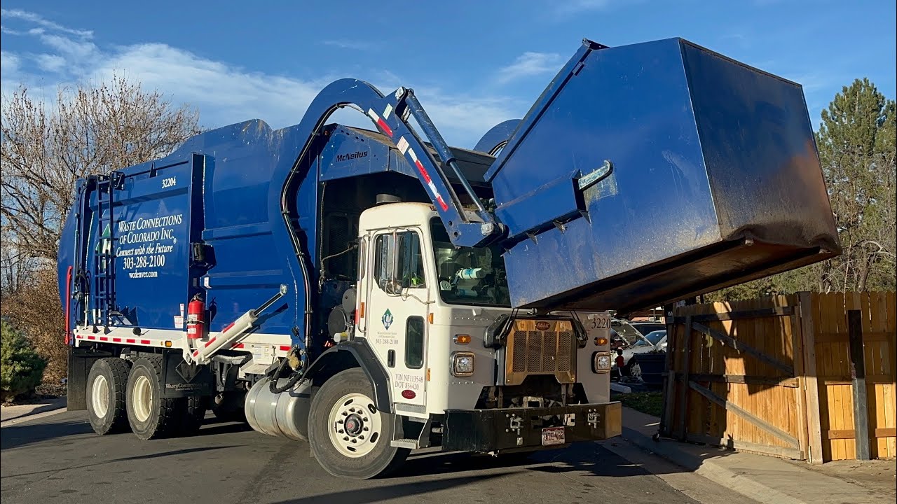 Peterbilt 520 McNeilus Front Loader Garbage Truck - YouTube