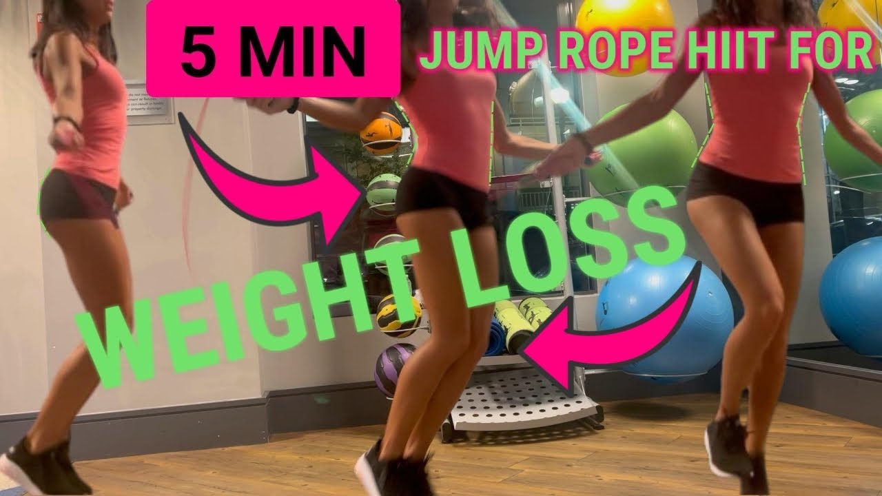 5 MIN JUMP ROPE HIIT WORKOUT FOR WEIGHT LOSS | Skipping for weight loss ...