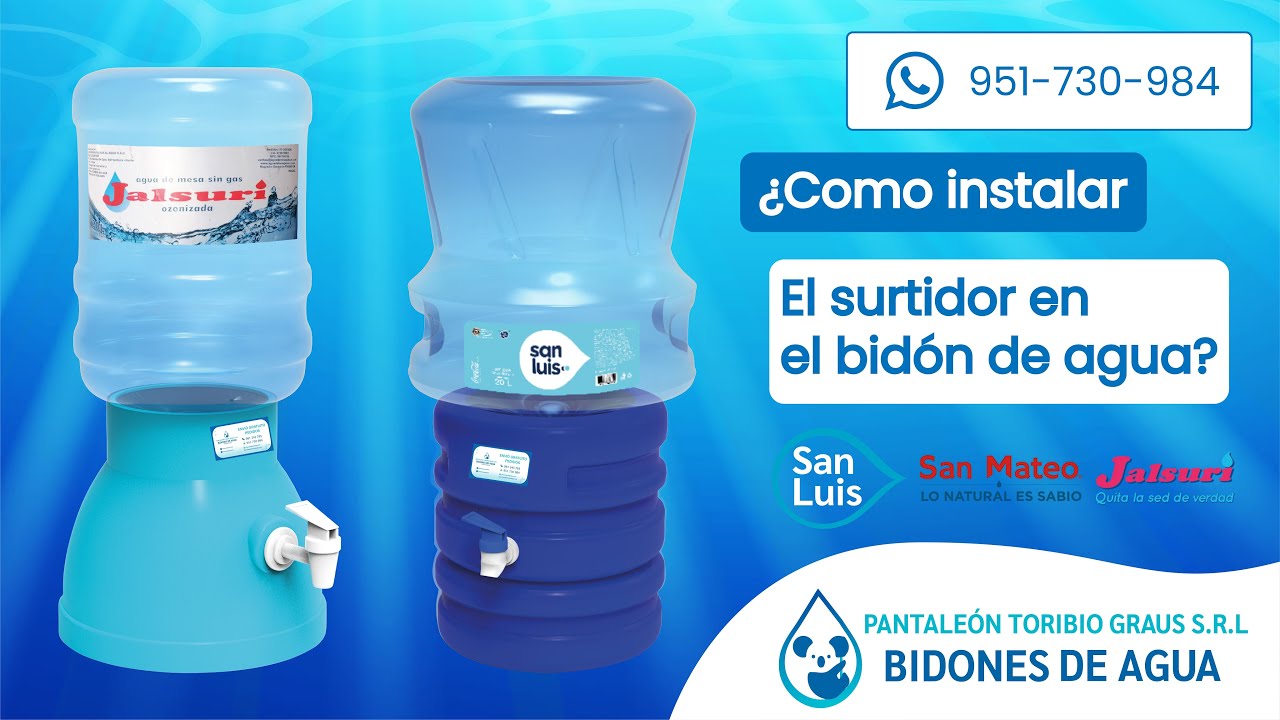 ¿Cómo instalar el surtidor en el bidón de agua? - YouTube