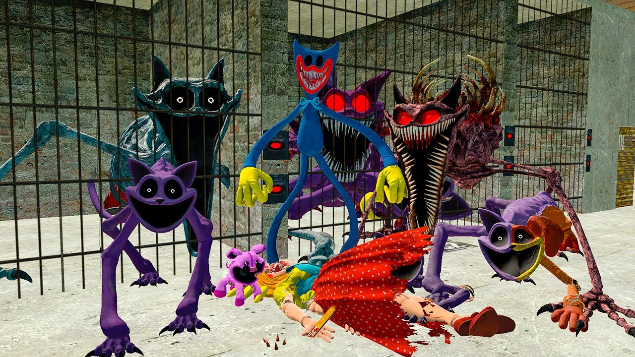 NEW NIGHTMARE NAPPY CAT FAMILY VS ALL POPPY PLAYTIME 1-3 IN Garry's Mod ...