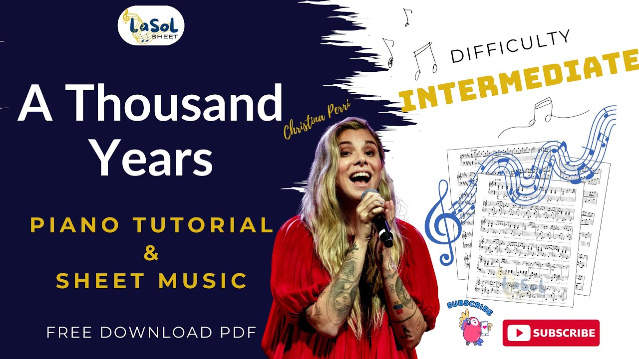 A THOUSAND YEARS - CHRISTINA PERRI | PIANO TUTORIAL & SHEET MUSIC (FREE ...