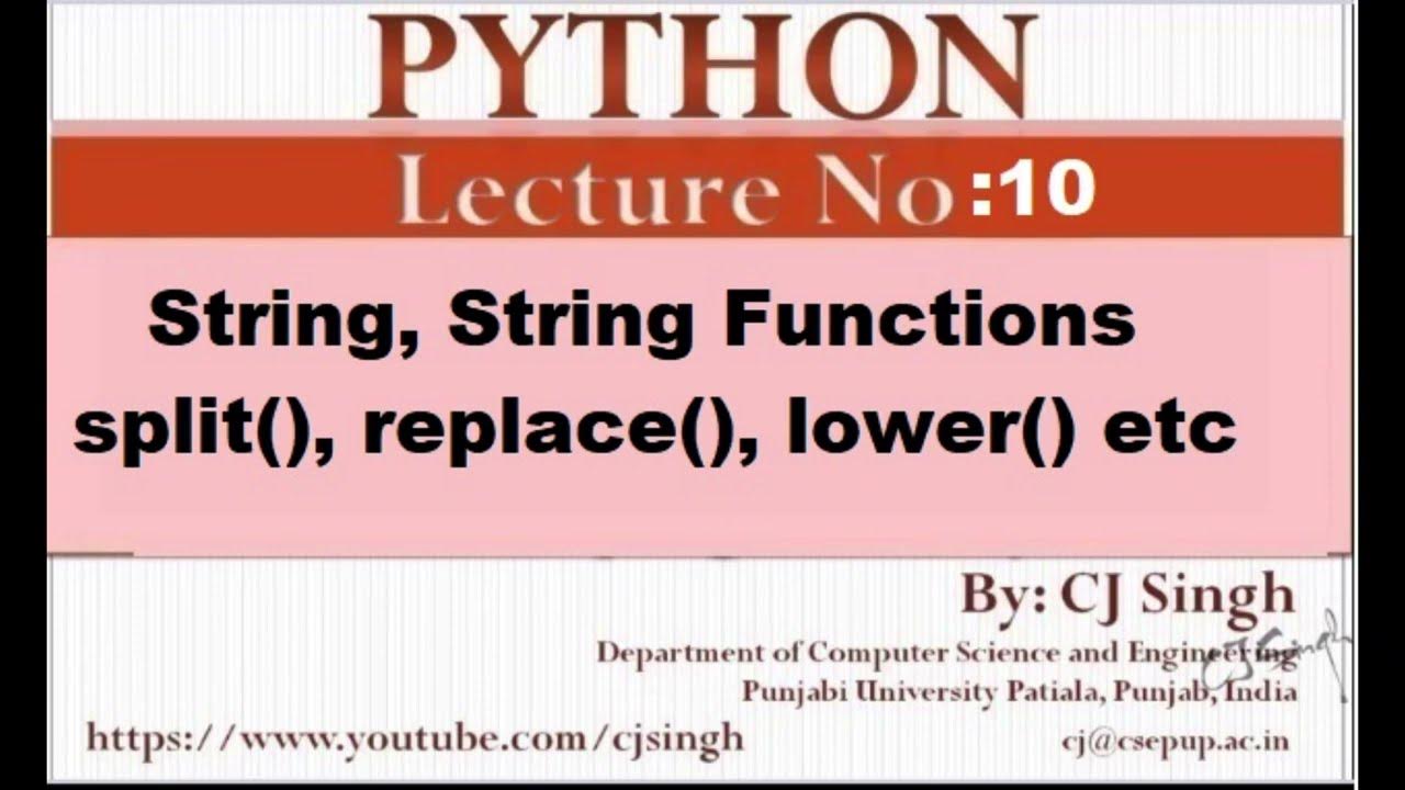 Python In Punjabi String String Functions Split Replace Lower Find Count Cbse Class 11com