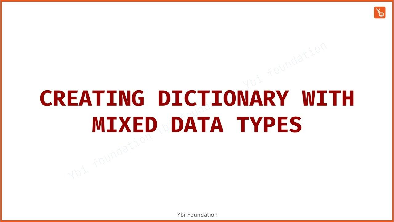 Creating Python Dictionary with Mixed Data Types | Python Programming | English - YouTube