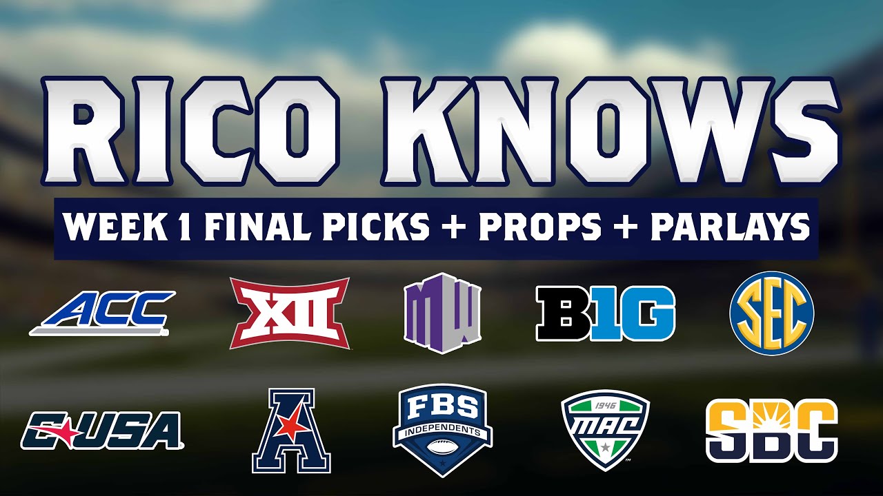 College Football Week 1 Results: RicoKnows 64% Against the Spread - YouTube
