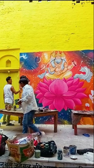 Painting Naimisharanya Dham Temple Wall (MUST WATCH) #temple #art # ...