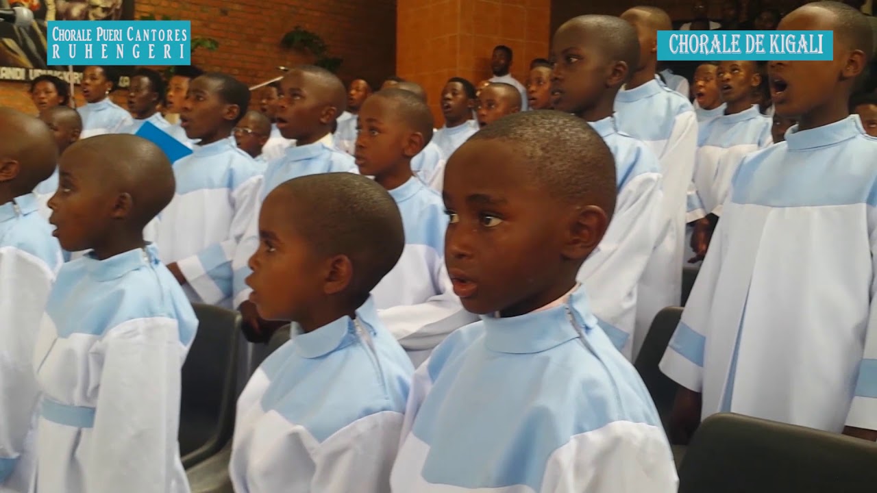 Holy mass sung by Pueri Cantores Cathedrale Ruhengeri at St Michel ...