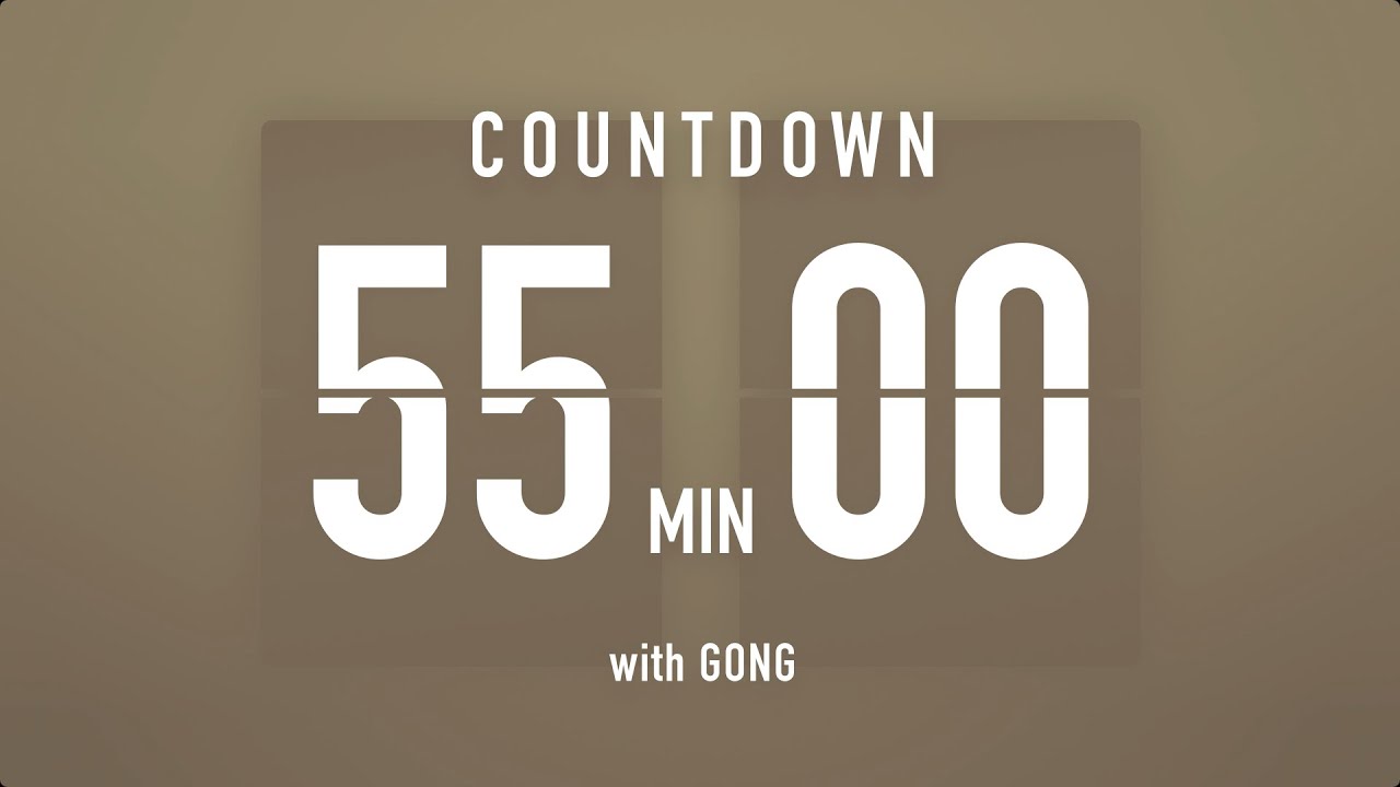 55 Minute Countdown Timer ⏳ Flip Clock with Simple Gong 🦂🔔 - YouTube