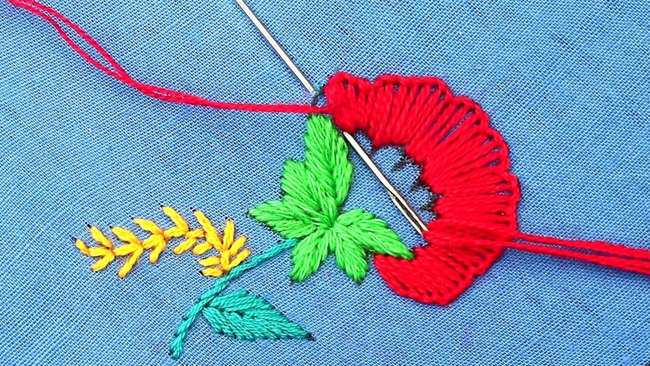 beautiful flower embroidery tutorial with classical hand embroidery ...