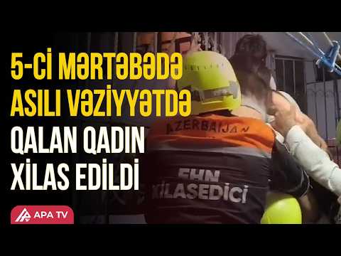 8-ci mərtəbədən yıxılan qadın 5-Cİ MƏRTƏBƏDƏ ASILI QALDI | APA TV