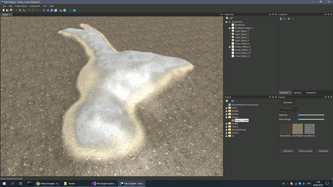 Falco Engine. Terrain editor demo - YouTube