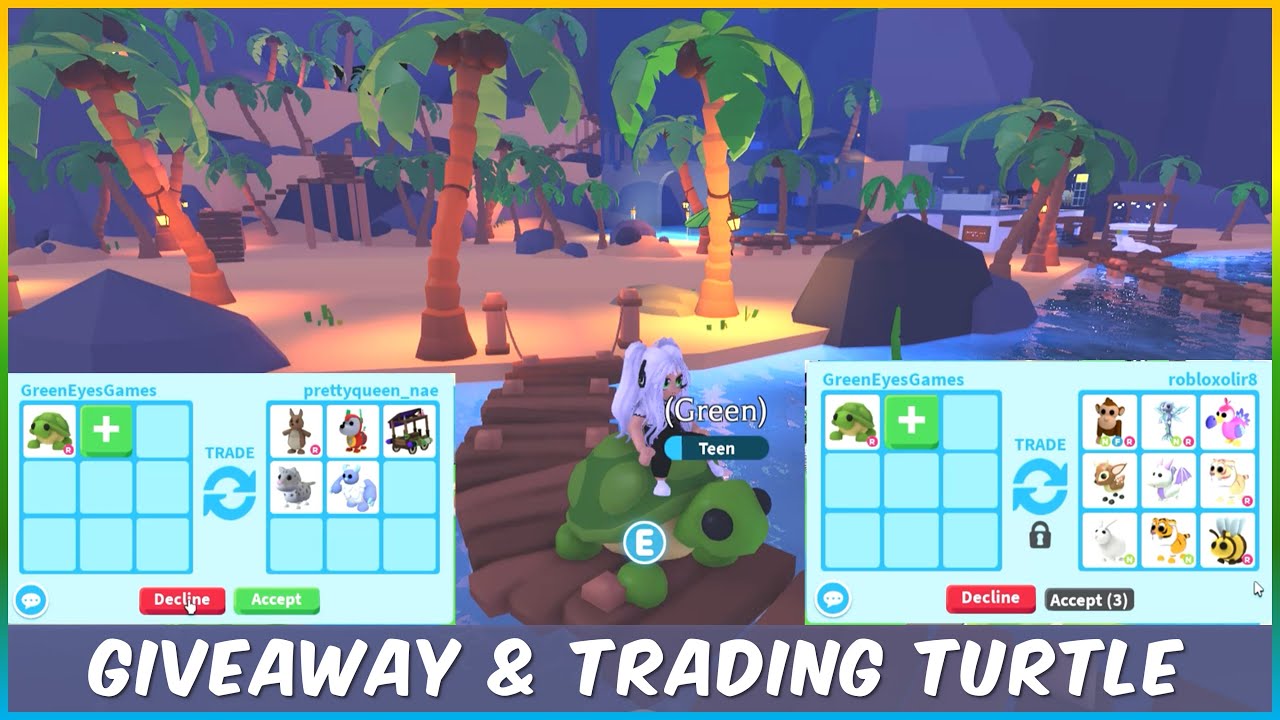 ADOPT ME TRADING TURTLE 🎁 Roblox Adopt Me Giveaway - YouTube