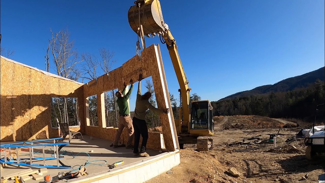 DIY SIPs house build #33. The Wind and the Walls - YouTube