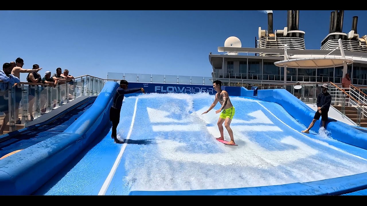 Royal Caribbean Cruise Oasis Of The Sea - First Time Flow Rider Boogie ...