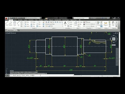 Gambar Poros 2D Menggunakan AUTOCAD - YouTube
