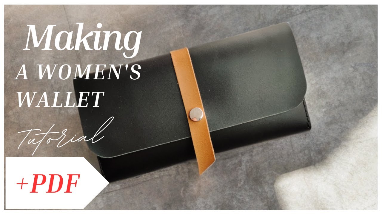 Making a women's large leather wallet. DIY clutch #leatherwallet # ...