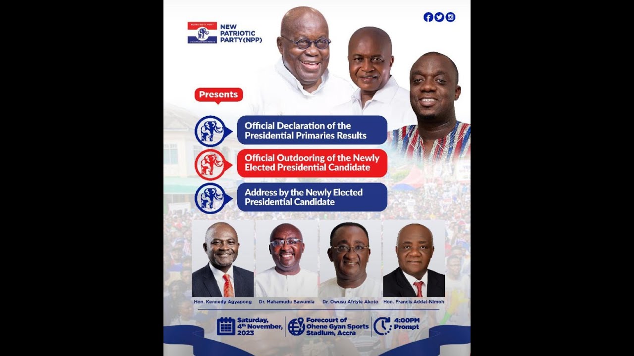 LIVE : NPP Flag bearer Election aka Showdown Election (04/11/23) - YouTube