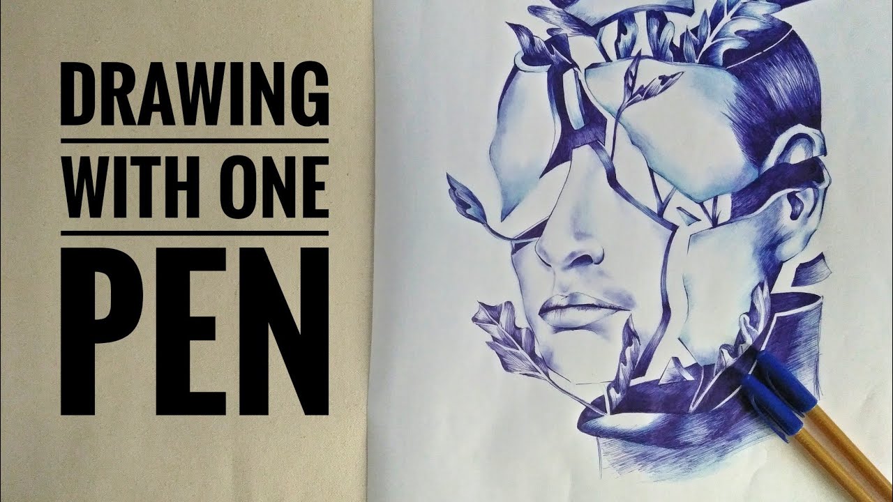 Drawing with ONE PEN - time lapse | Nurturing mind - YouTube