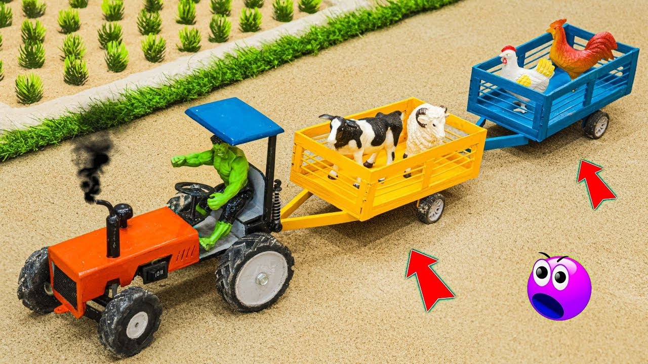 Diy tractor with trailers To pickup farm animals Cow,pig,sheep | DIYbit ...