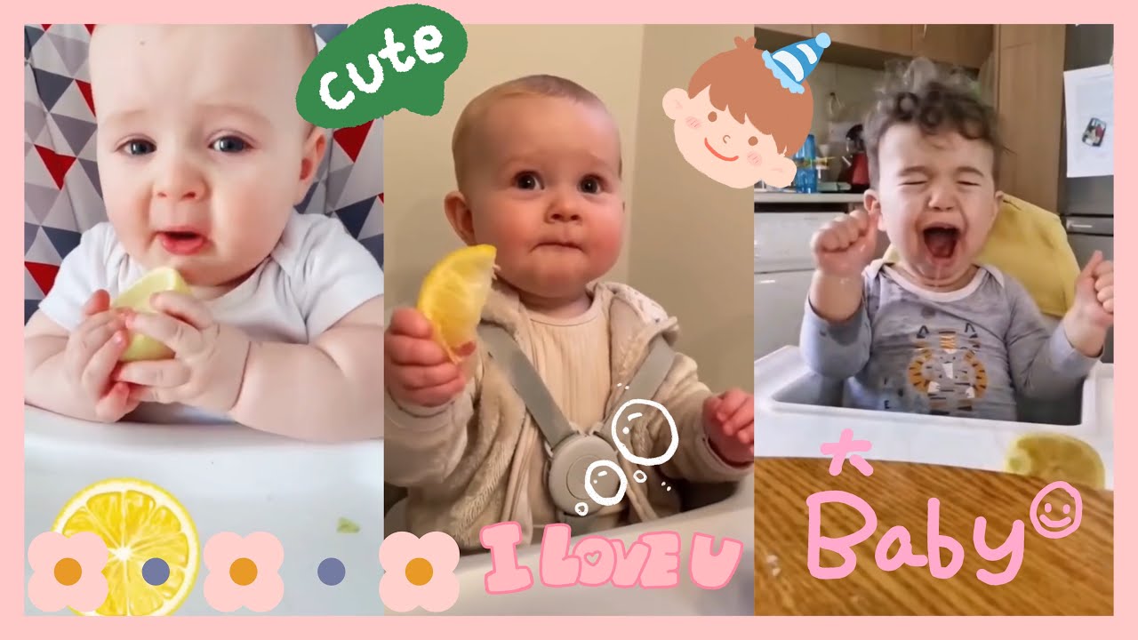 baby try to eat lemon😖 #funny #shorts - YouTube
