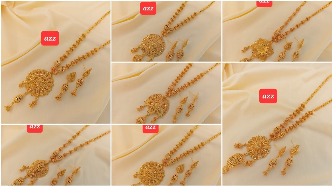 Gold Long Necklace Designs With Weight and Price || Sabeki designs ...