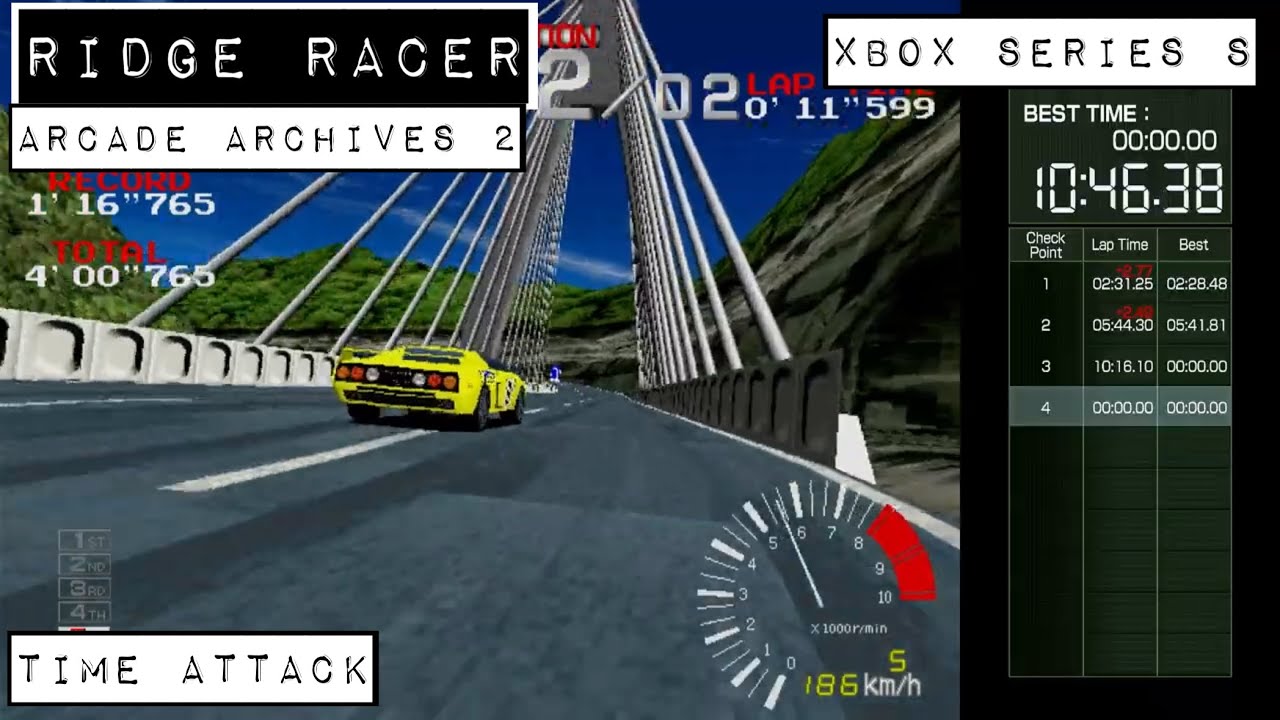 RIDGE RACER Arcade Archives 2 - Time Attack Mode Playthrough - Xbox ...