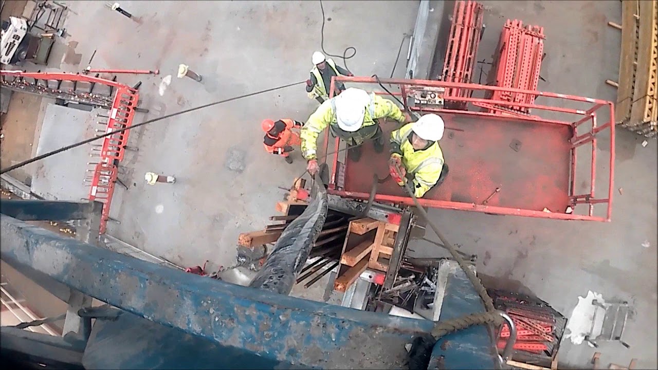 pouring concrete columns - YouTube