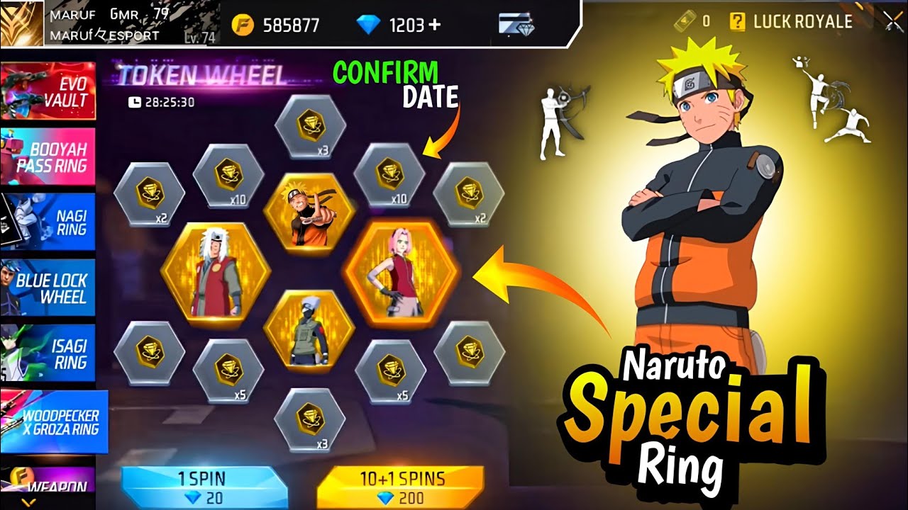 Naruto Special Ring Event 🤯 ( Confirm Date )👍 Free Fire X Naruto Collab ...