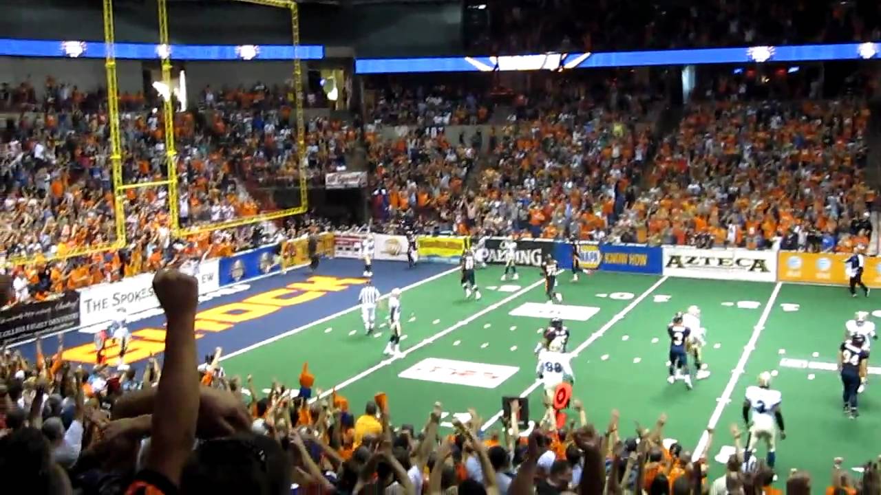 AFL ArenaBowl XXIII - Spokane Shock QB Kyle Rowley TD pass to WR Huey ...