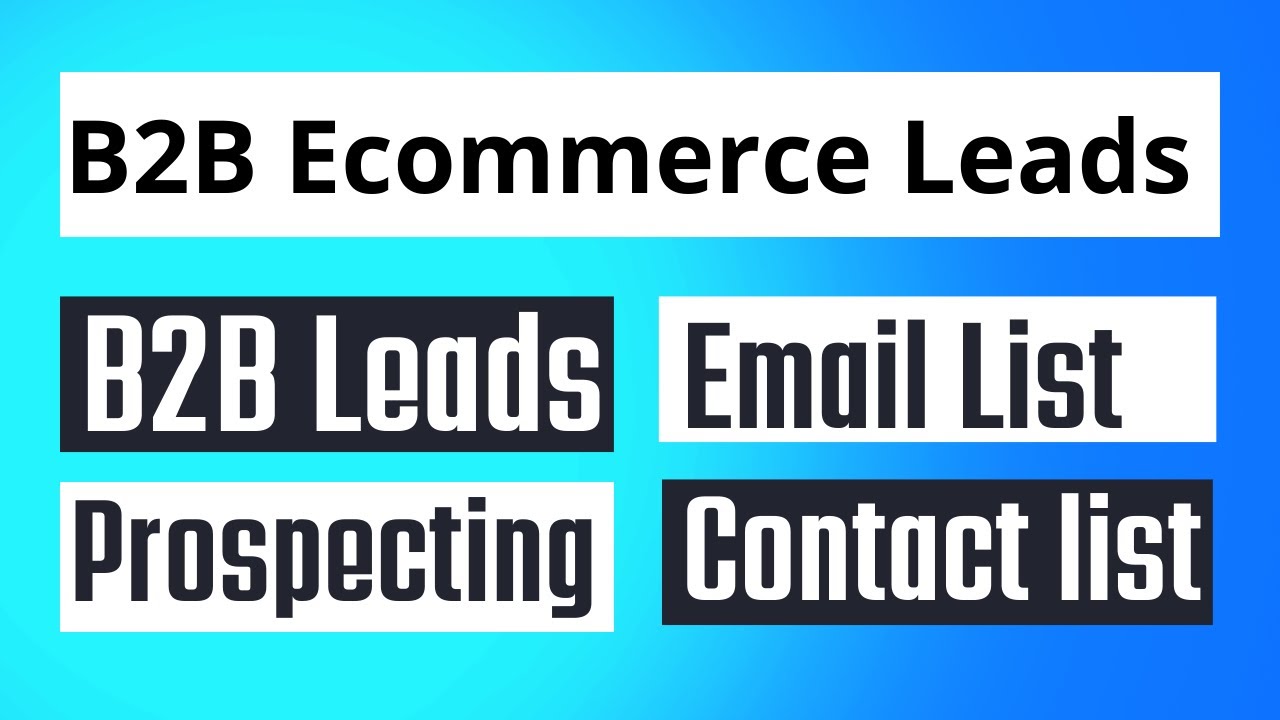 B2B Lead Generation Expert On Fiverr | B2B eCommerce Leads | Email List ...