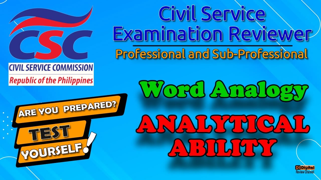 Civil Service Exam 2024 Reviewer - Word Analogy | Analytical #csc # ...