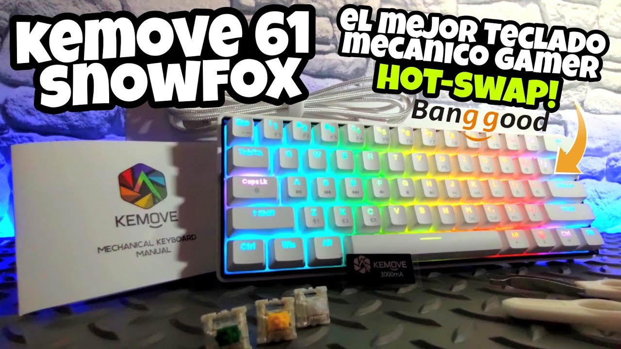 ♥️ME ENAMORÉ de este TECLADO MECANICO! KEMOVE 61 SNOWFOX RGB 60% ...