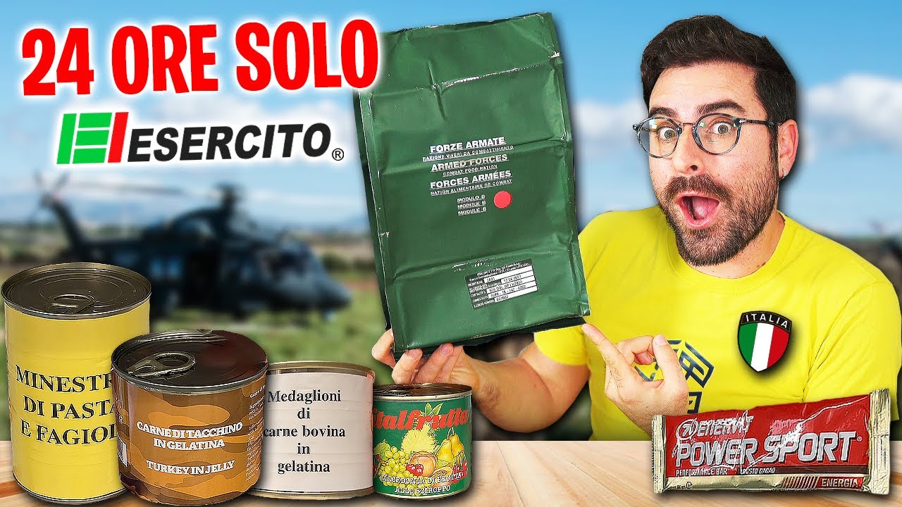 MANGIO SOLO CIBO MILITARE PER 24 ORE! (Razione K Esercito Italiano ...