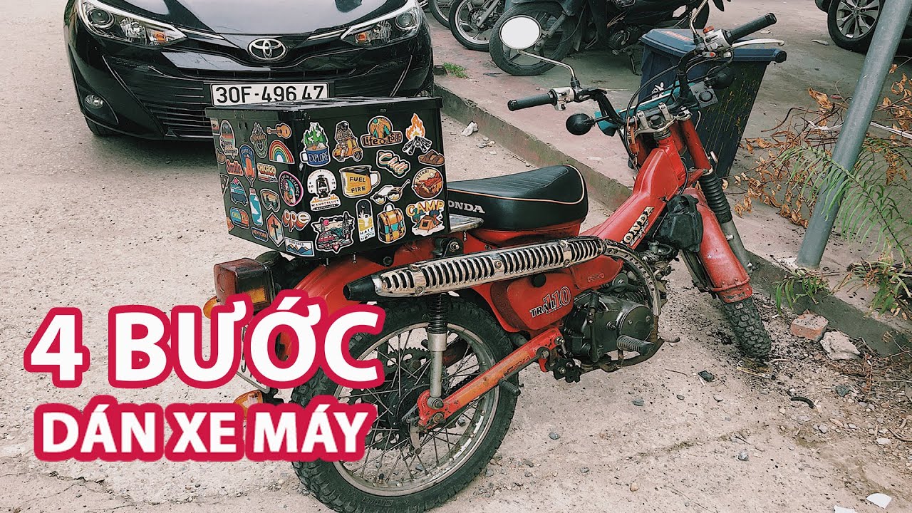 (DIY) 4 BƯỚC ĐỂ DÁN STICKER LÊN XE MÁY - YouTube