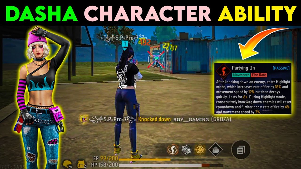 Dasha Character Ability || Free Fire Dasha Character Ability || Dasha ...