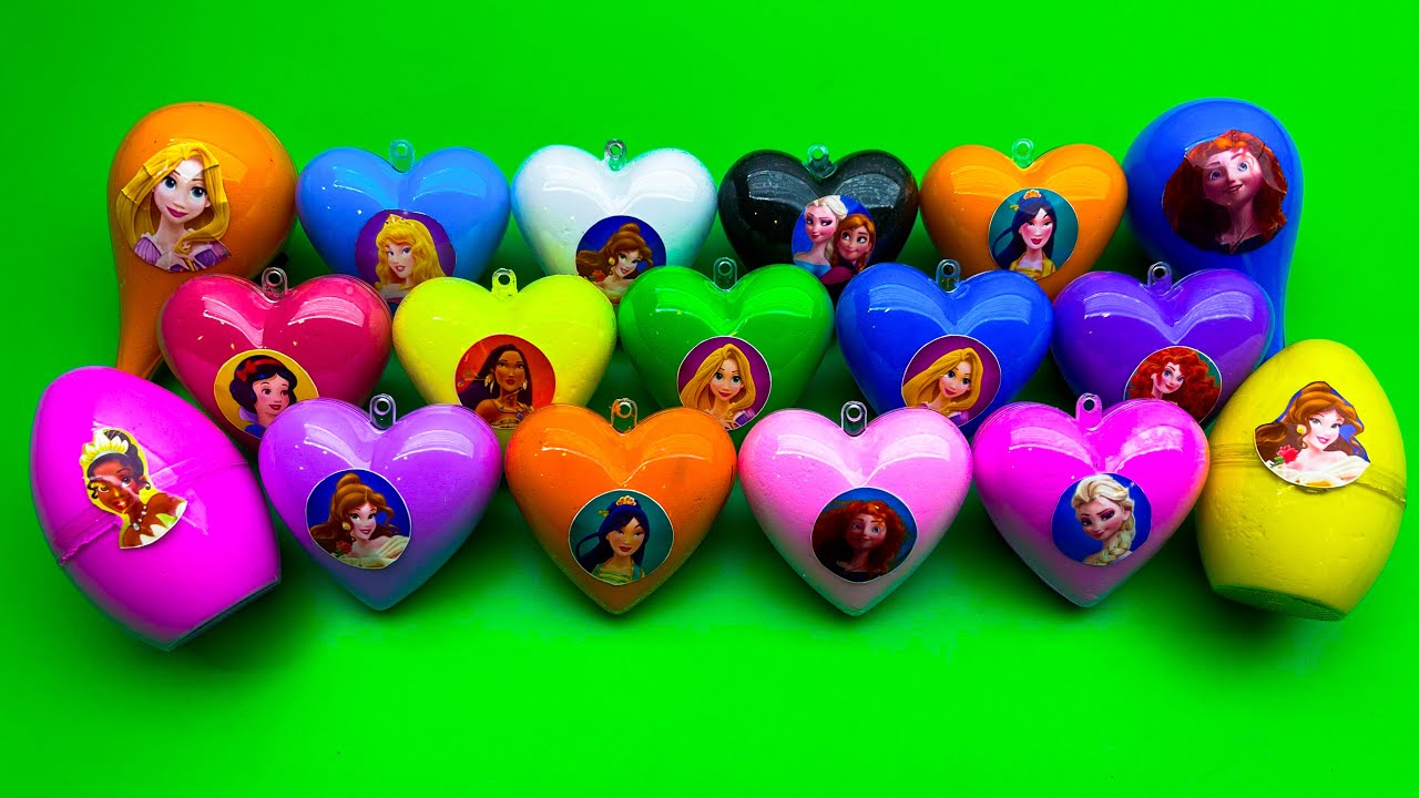 Disney princess Mixing slime heart satisfying slime videos - YouTube