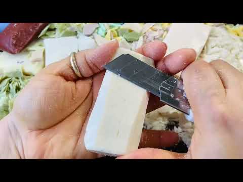 Cutting leftover soaps 💘 - YouTube