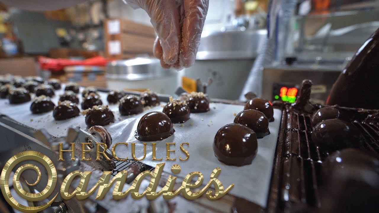 Enrobing Hazelnut Creams - YouTube