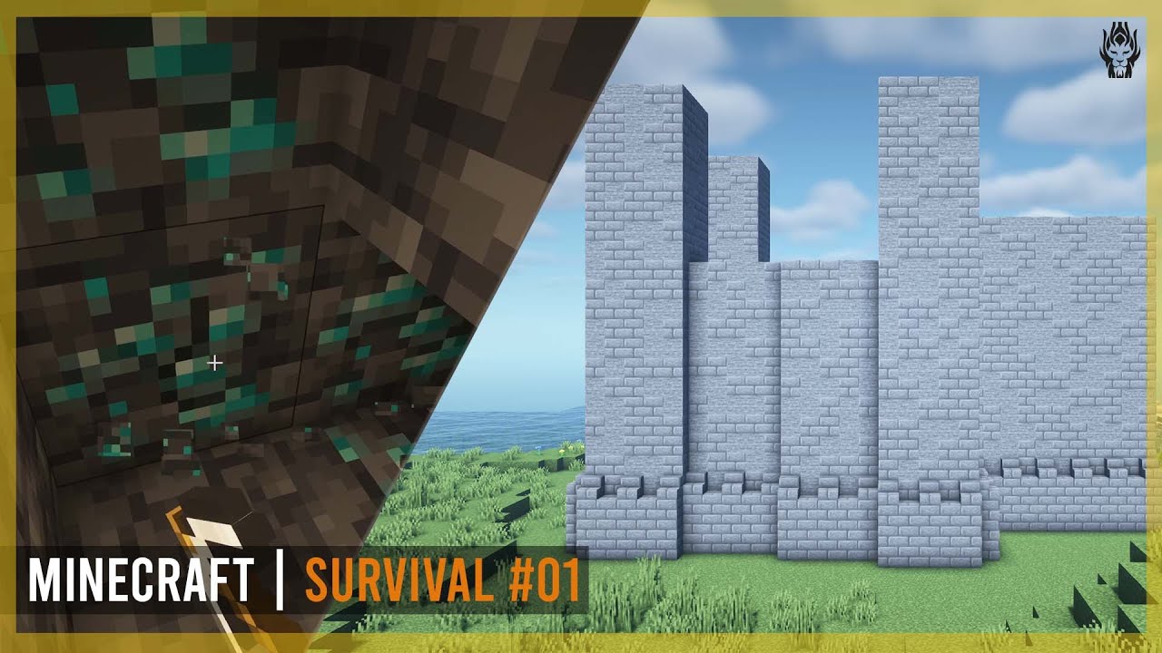 Minecraft Survival | I Build a Base for a Starting Castle #01 - YouTube