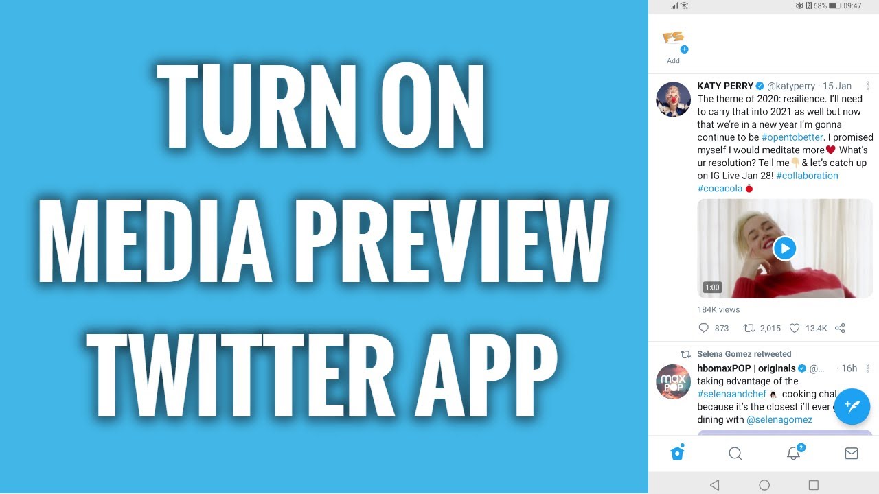 How To Turn On Media Previews On Twitter App - YouTube