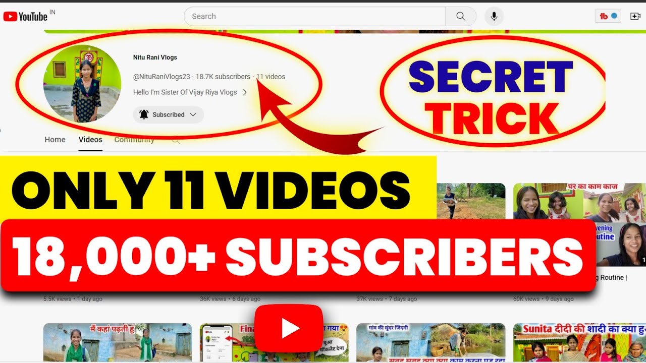 18,000+ Subscribers Only 11 Videos (Secret) | How To Viral Your First ...