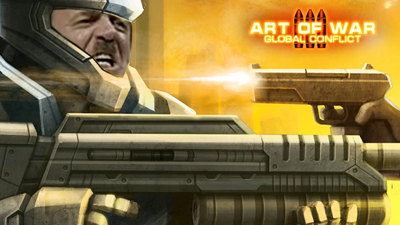 Hitler trying to play true mobile RTS - Гитлер играет в Art of War 3 ...