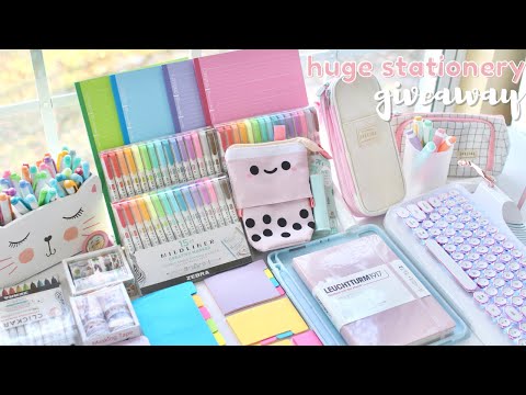 Huge school supplies haul ✨ stationery giveaway 2021