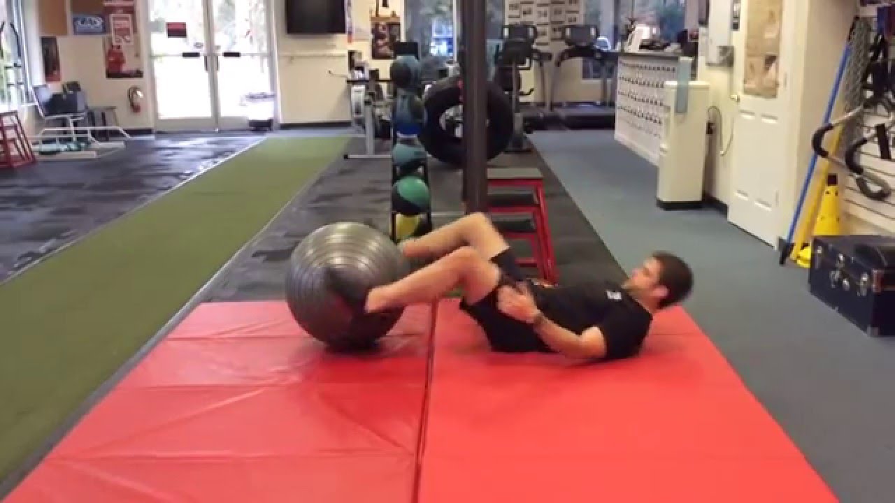 Stability Ball Hamstring Curl Eccentric Only - YouTube