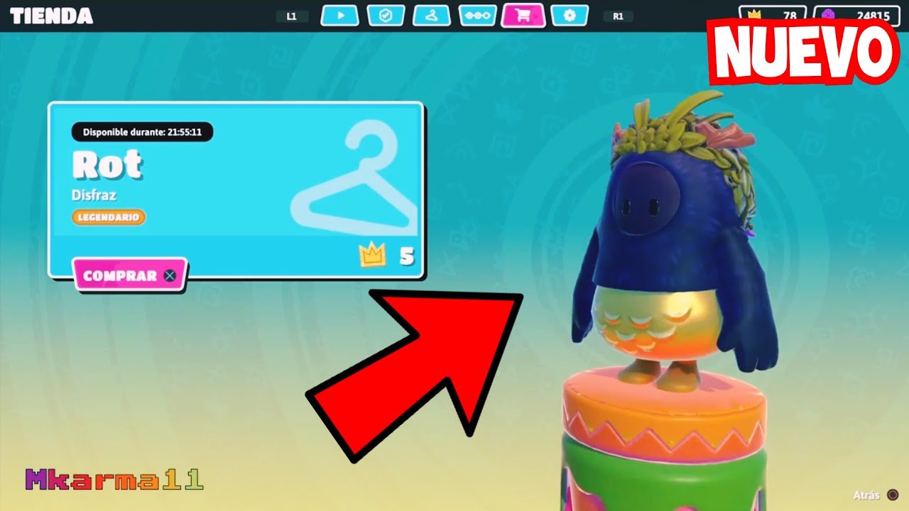 Nueva Skin ROT en la NUEVA TIENDA FALL GUYS HOY - YouTube