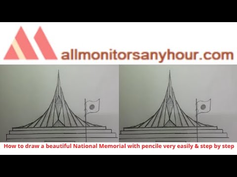 How to draw a beautiful National Memorial #স্মৃতিসৌধ with pencile very ...