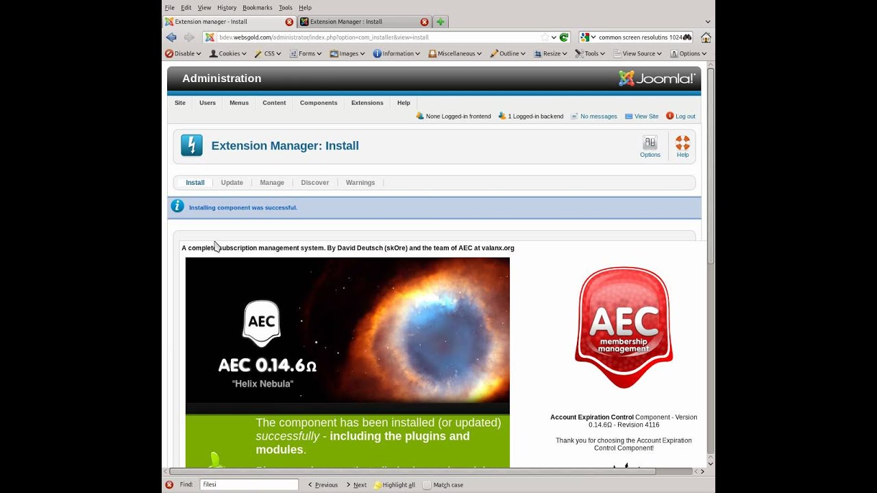 AEC Install Part 2 - Installing the Component and Plug-ins - Regular ...