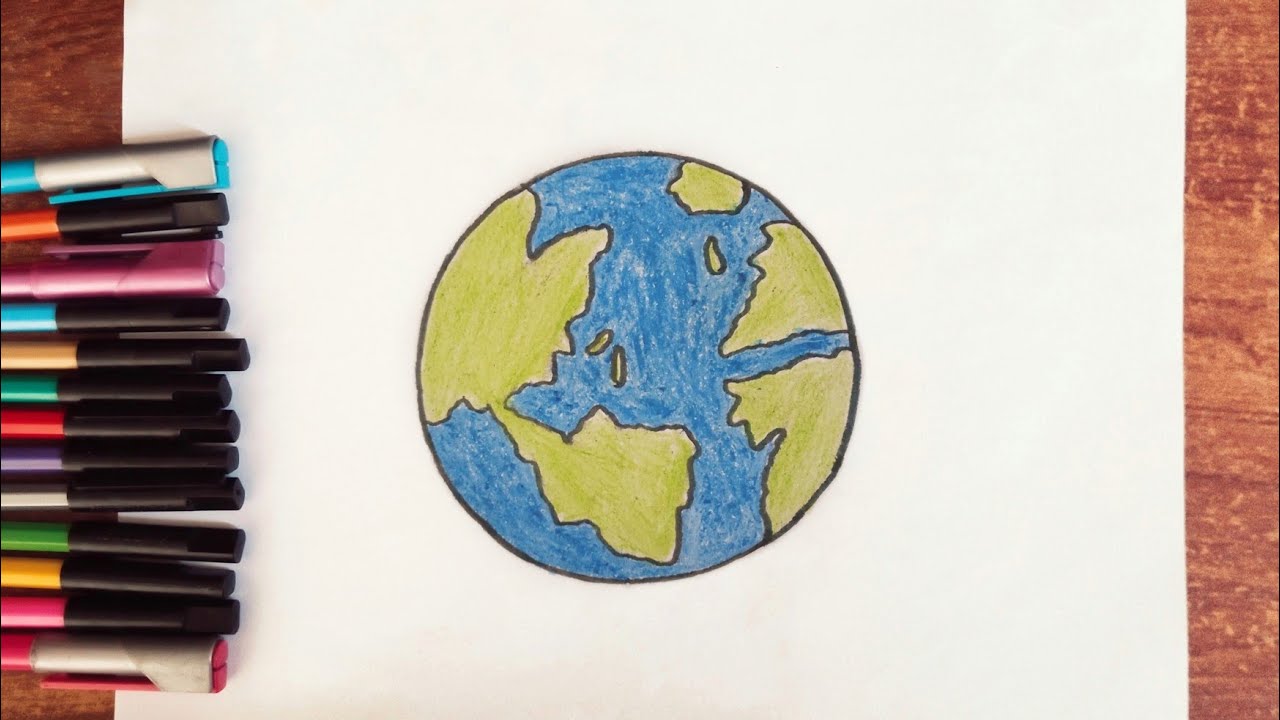 How To Draw Earth🌏 | Easy Step By Step Drawing - YouTube