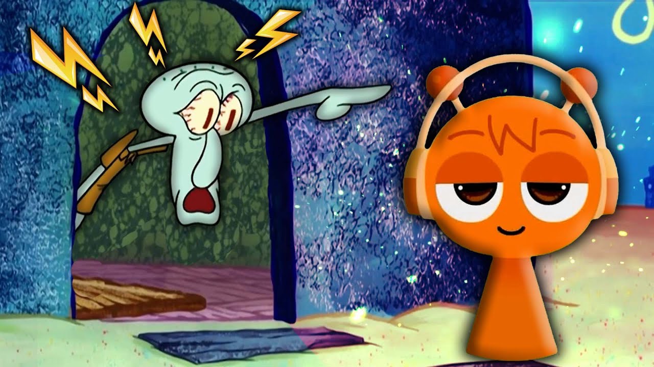 Squidward Kicks Out Oren Orange Sprunki Animated Series Of His House - YouTube