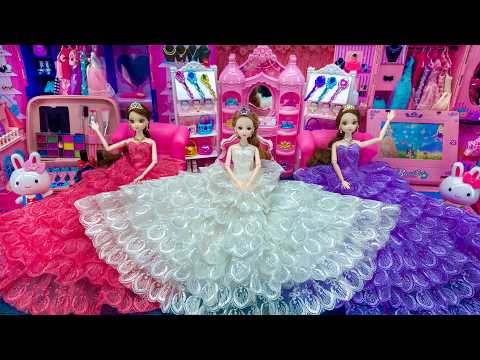 20 Minutes Satisfying Unboxing Three Barbie Princess Doll Dress Up,Weeding Dress PlaySet Review Toys