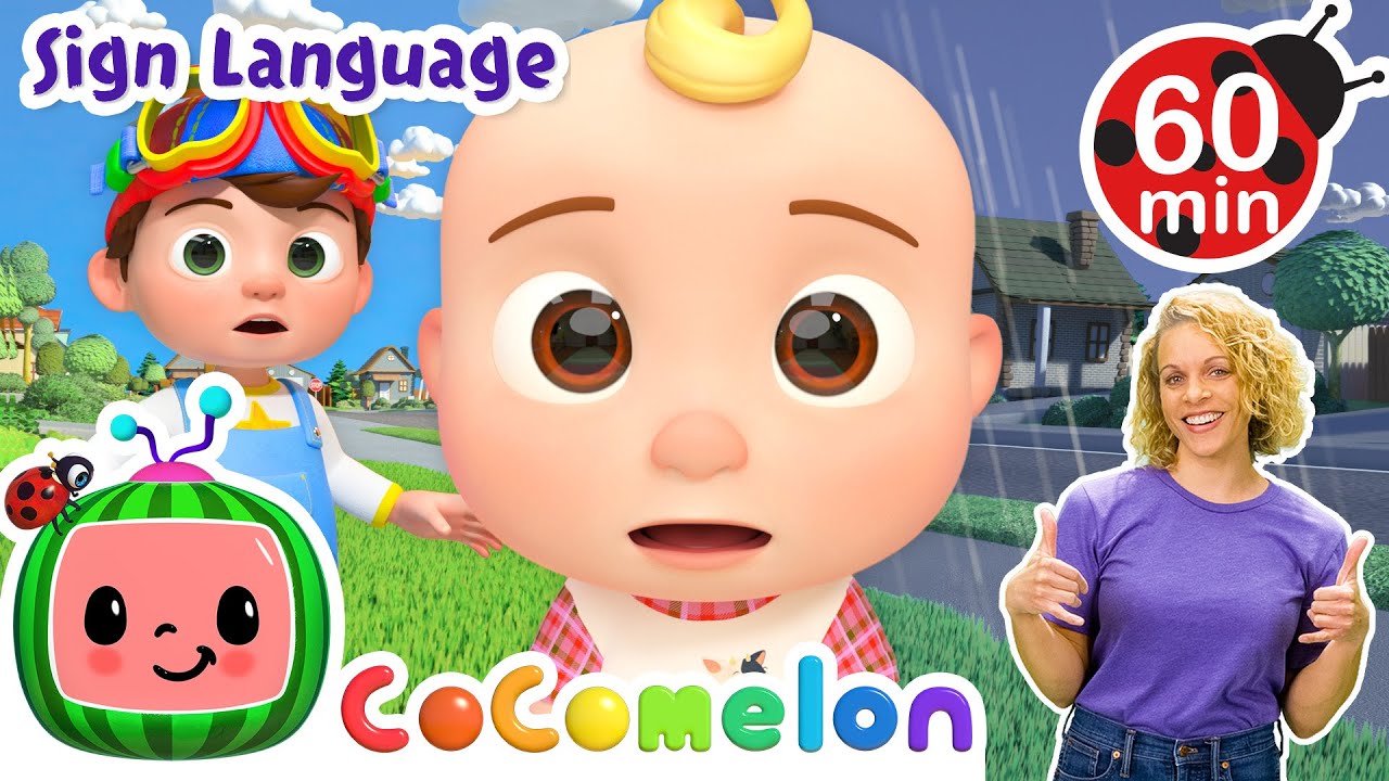 Rain Rain Go Away Sign Along 🌦️| Cocomelon Nursery Rhymes | Learn ASL ...
